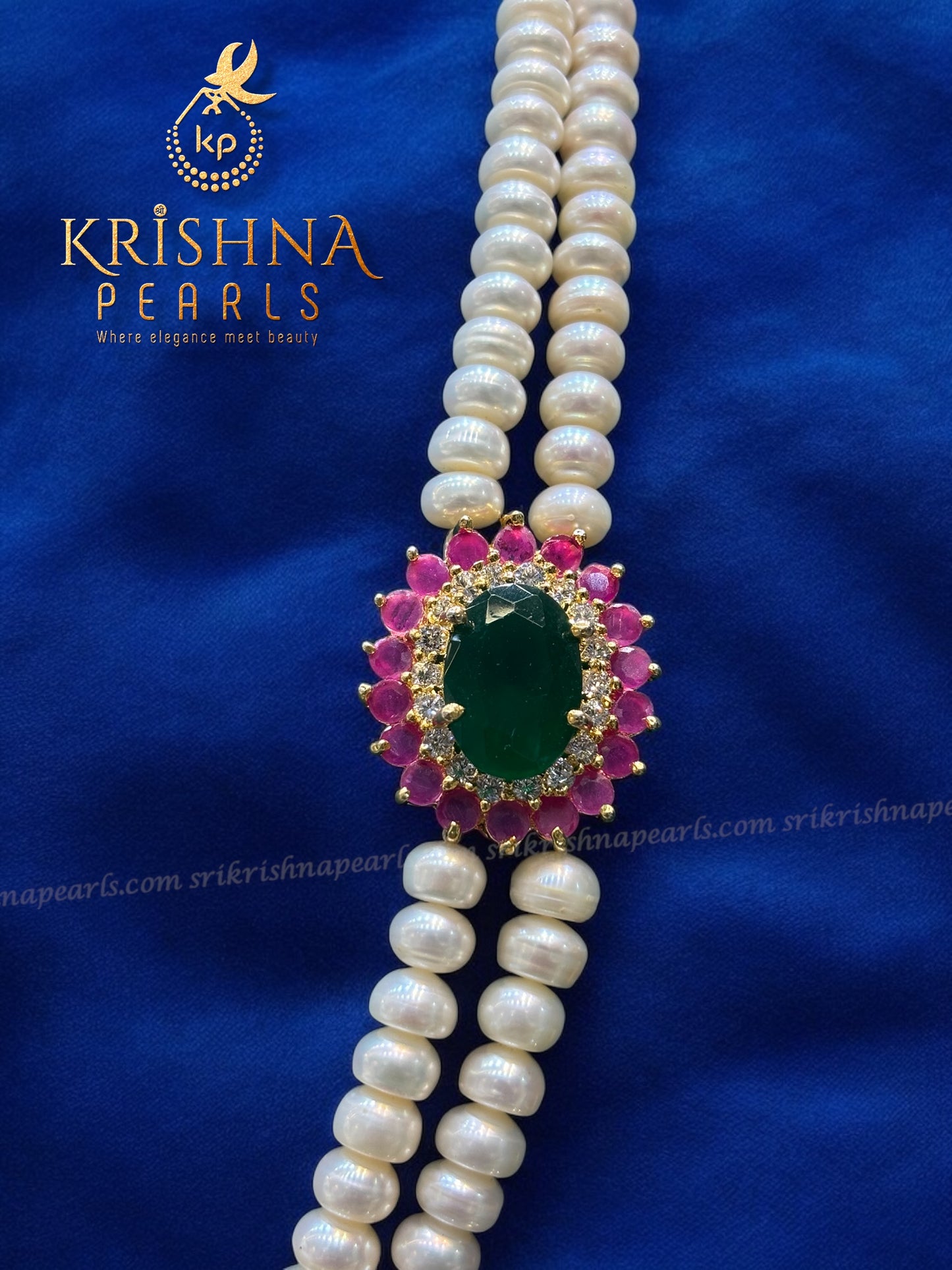 Designer Two lines Pearls Broch Set – Sri Krishna Pearls