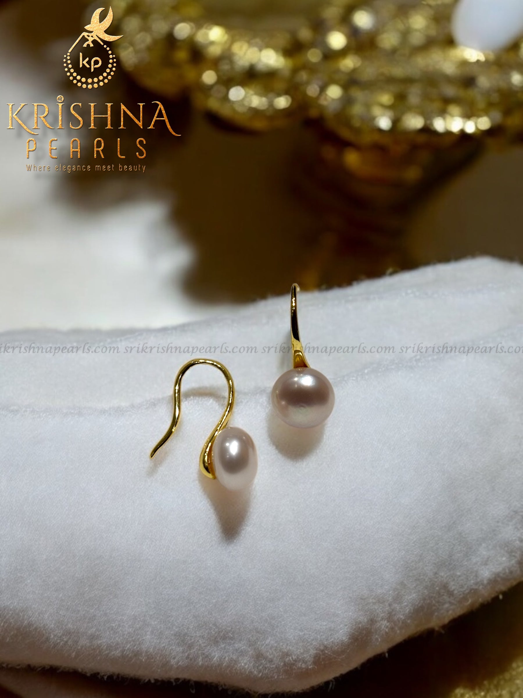 Fascinating White Pearls Hangings – Sri Krishna Pearls